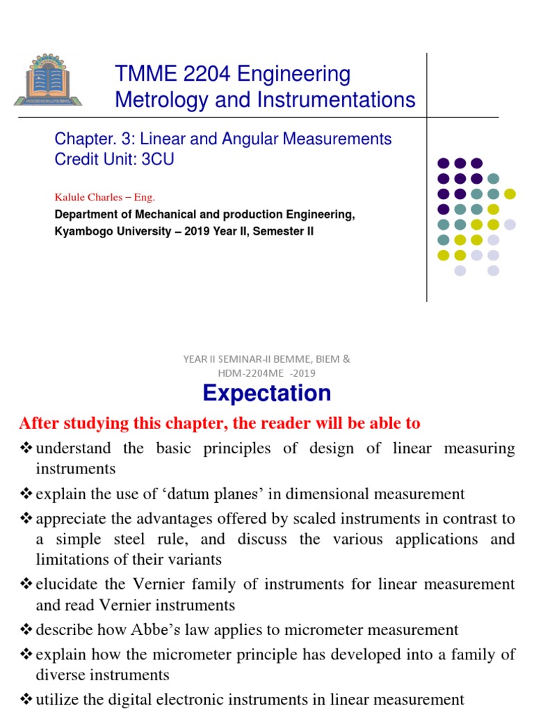 Lect - Linear and Angular Measurements PDF | PDF | Observational Error | Calibration