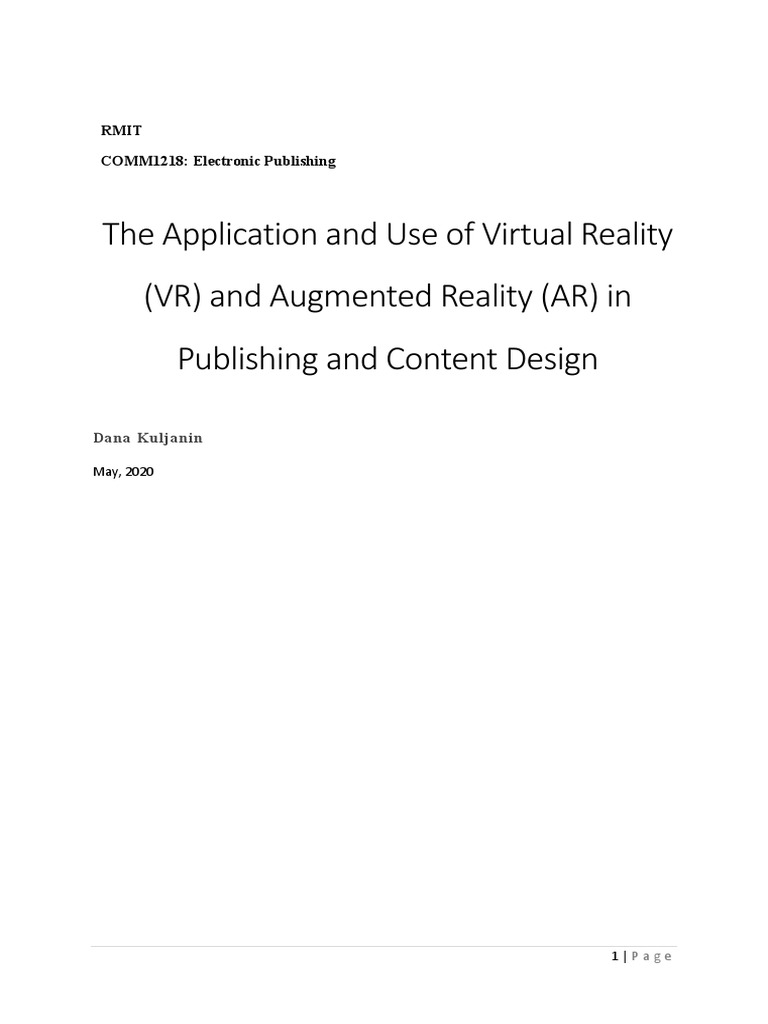 AR and VR in Publishing Strategies | PDF