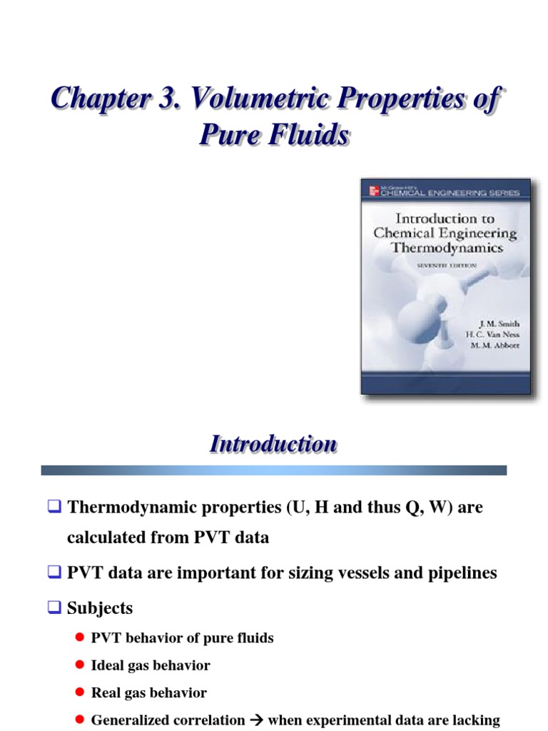Chapter 3. Volumetric Properties of Pure Fluids | PDF | Phase (Matter) | Phase Diagram