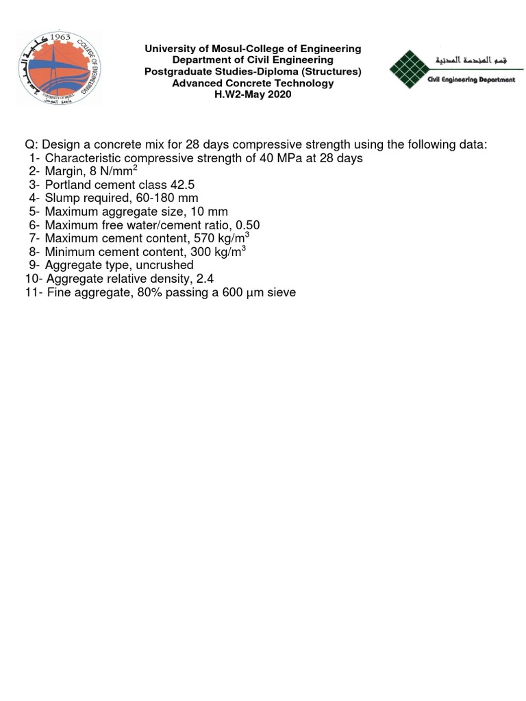 Concrete Mix Design for 40 MPa Strength | PDF