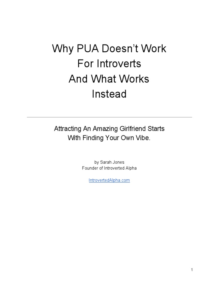 Why Pua Doesn't Work For Introverts | PDF | Extraversion And ...