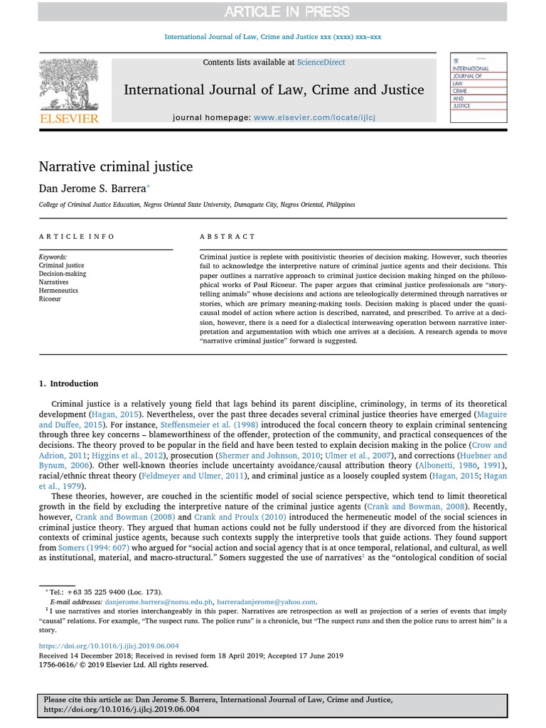 Narrative Criminal Justice PDF | PDF | Argumentation Theory | Narrative