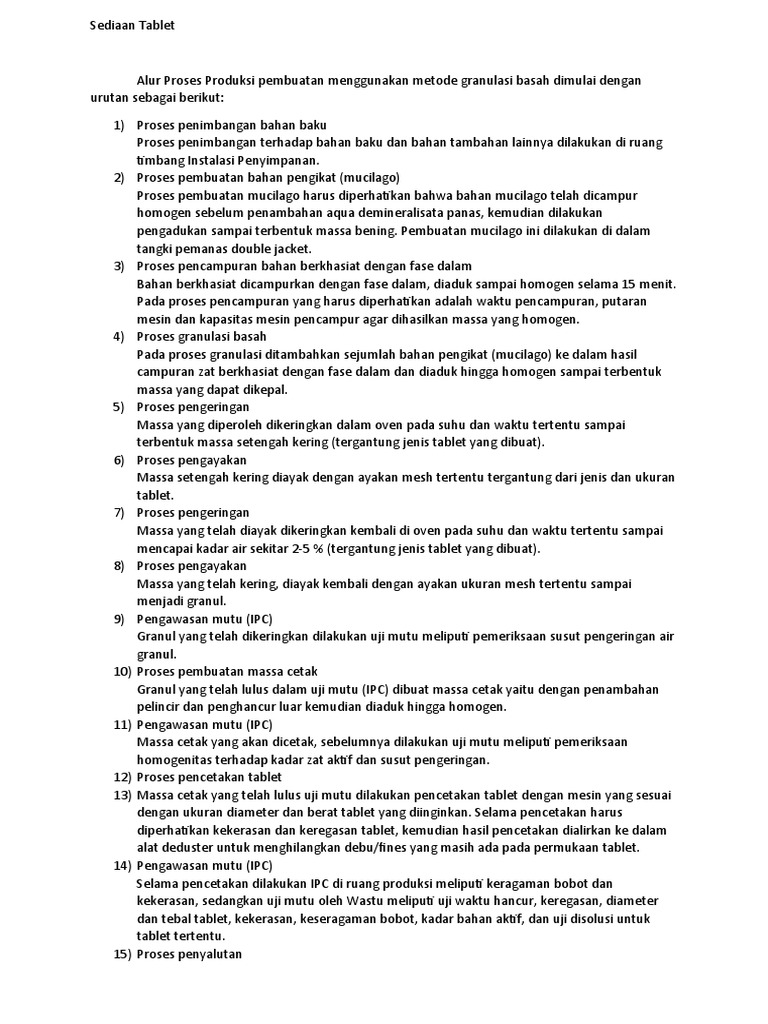 Sediaan Tablet | PDF
