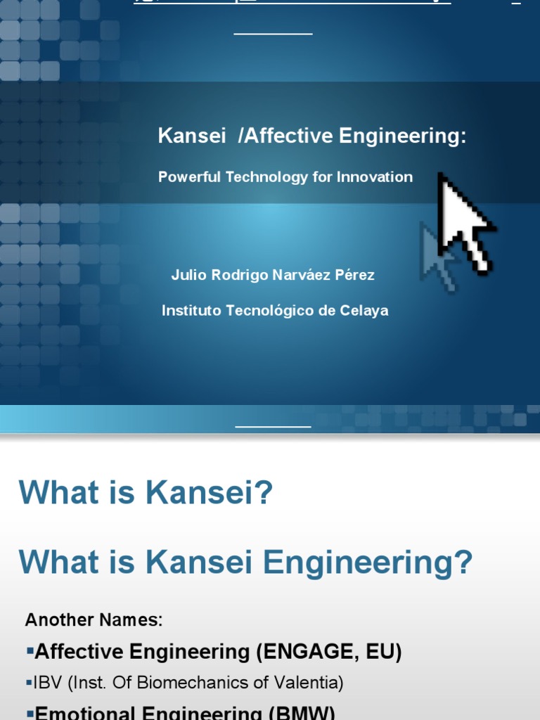 Kansei /affective Engineering:: Powerful Technology For Innovation ...