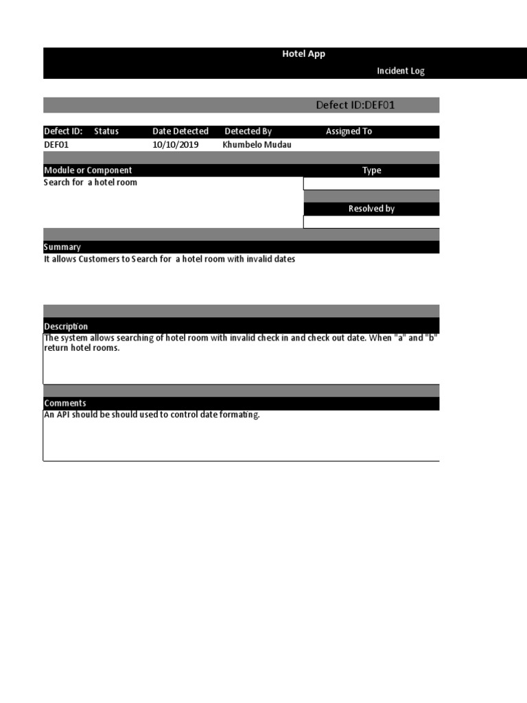 Defect ID:DEF01: Incident Log | PDF | Login | Password