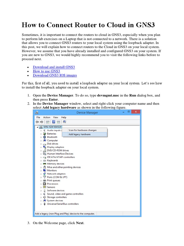 GNS3 Router-Cloud Connection Guide | PDF | Ip Address | Router (Computing)
