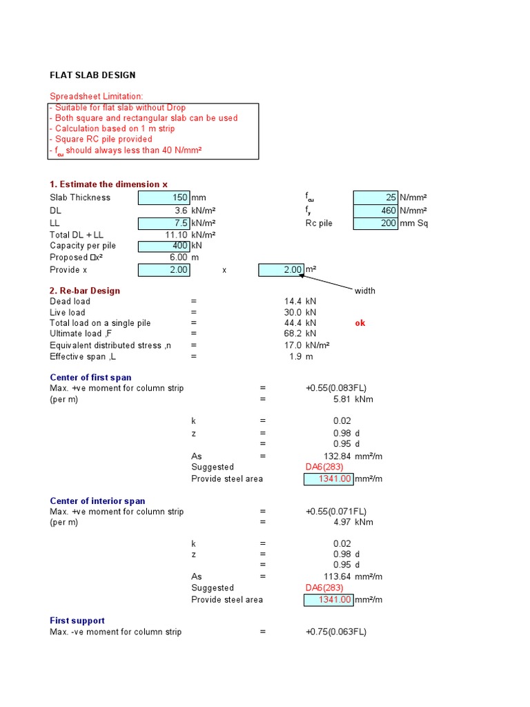 Flat Slab Design (SK) | PDF | Civil Engineering | Structural Engineering