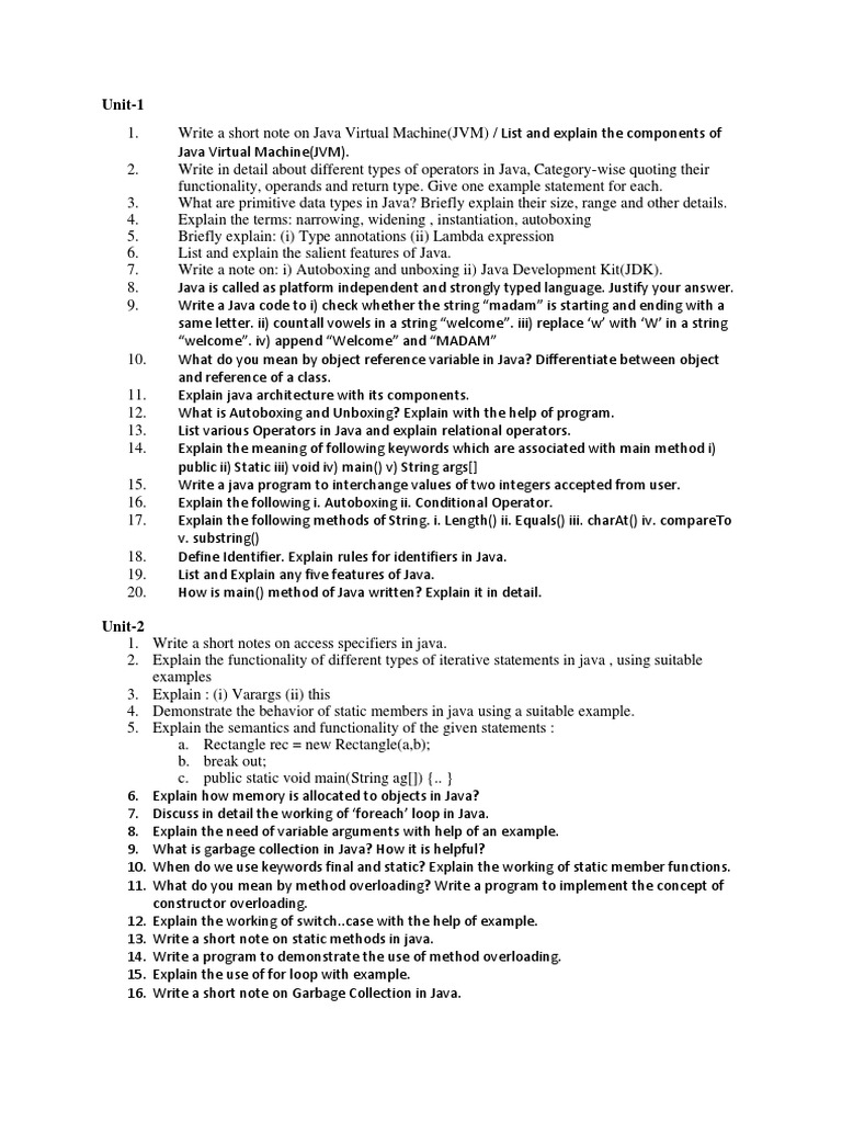 Corejava Qb Pdf Method Computer Programming Class Computer Programming 5730