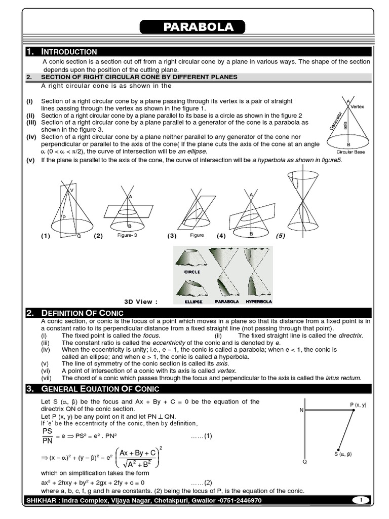 Understanding Parabolas and Their Equations | PDF | Geometric Objects ...