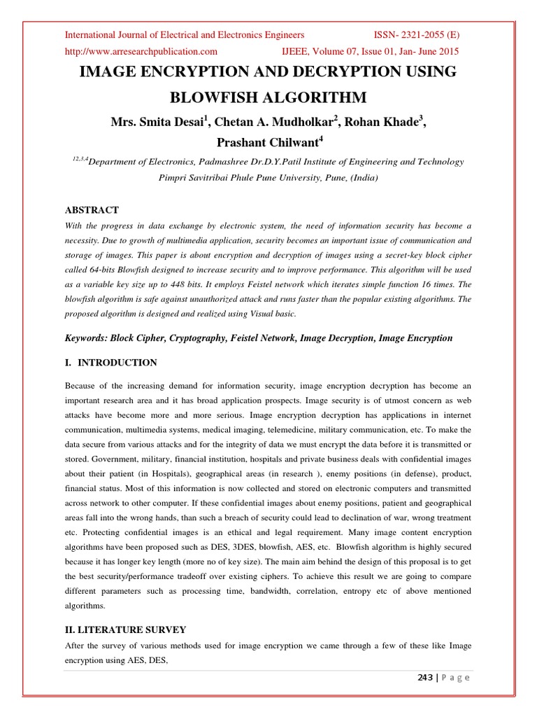 Image Encryption and Decryption Using Blowfish Algorithm | Download Free PDF | Cryptography ...