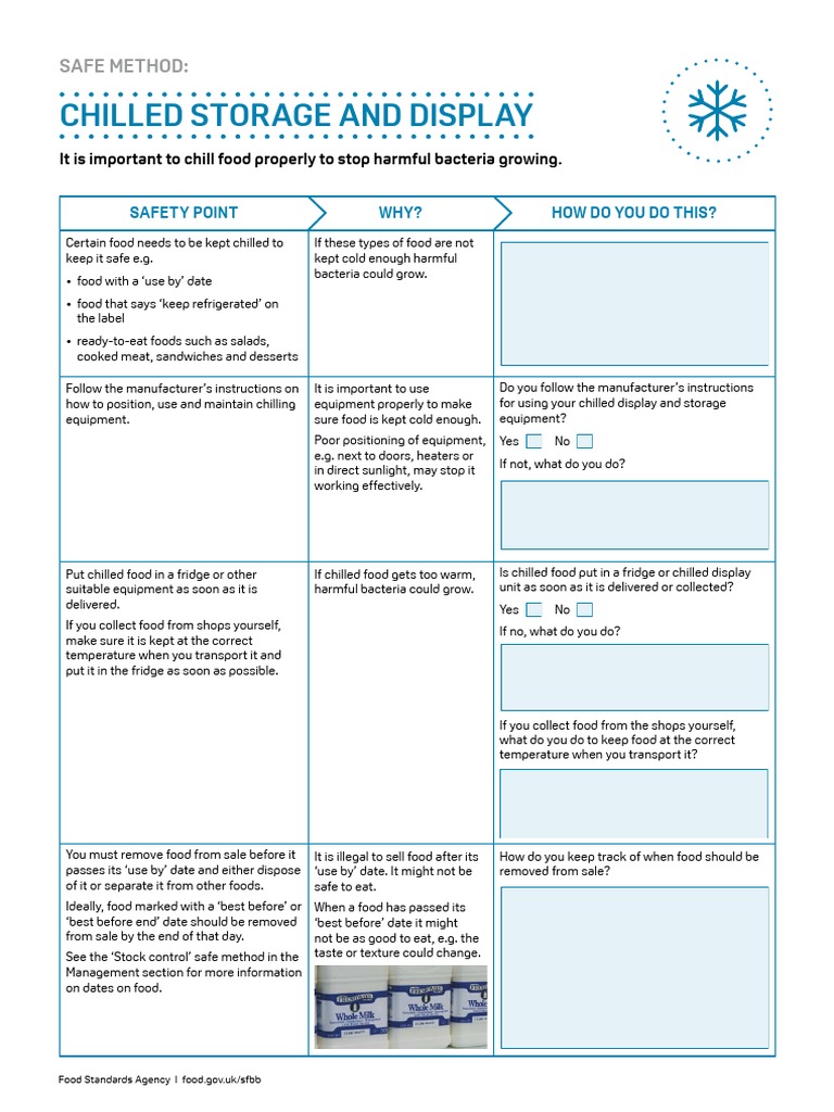 Chilled Storage and Display: Safe Method | PDF | Refrigerator | Thermometer
