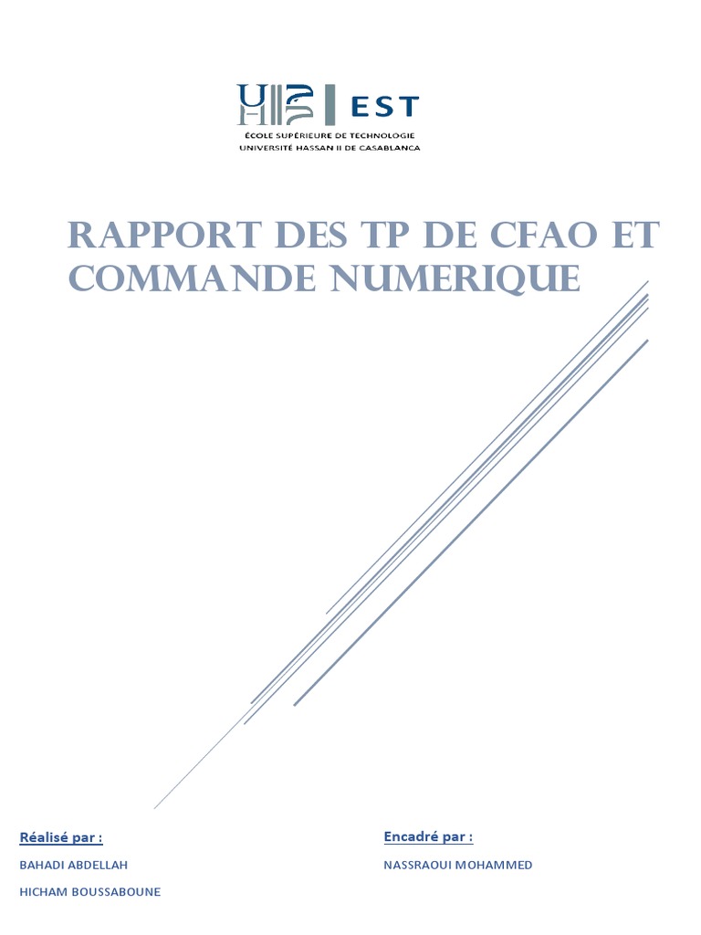 Rapport sur TP CFAO et Commande Numérique | PDF | Usinage | Machine ...