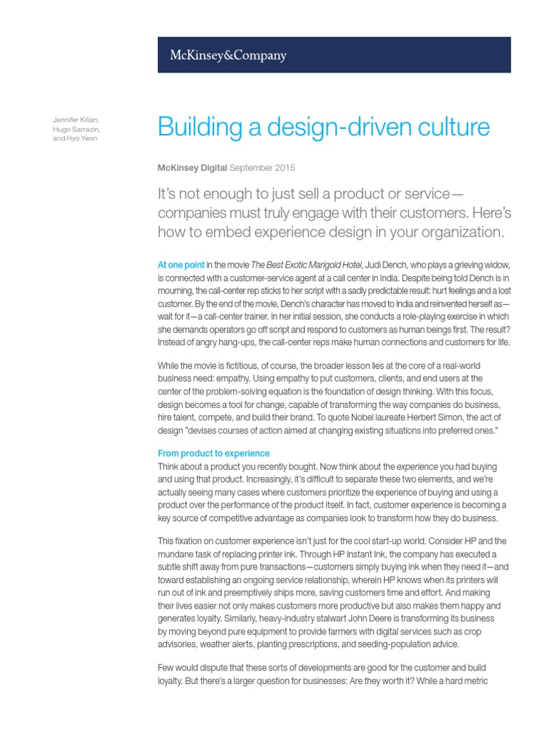 Building - A - Design Driven - Culture PDF | PDF | Strategic Management ...