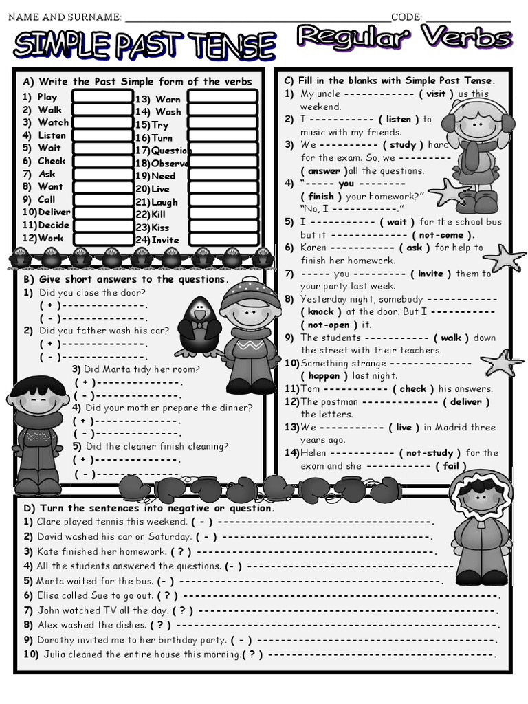 A) Write The Past Simple Form of The Verbs | PDF | Linguistic Typology ...