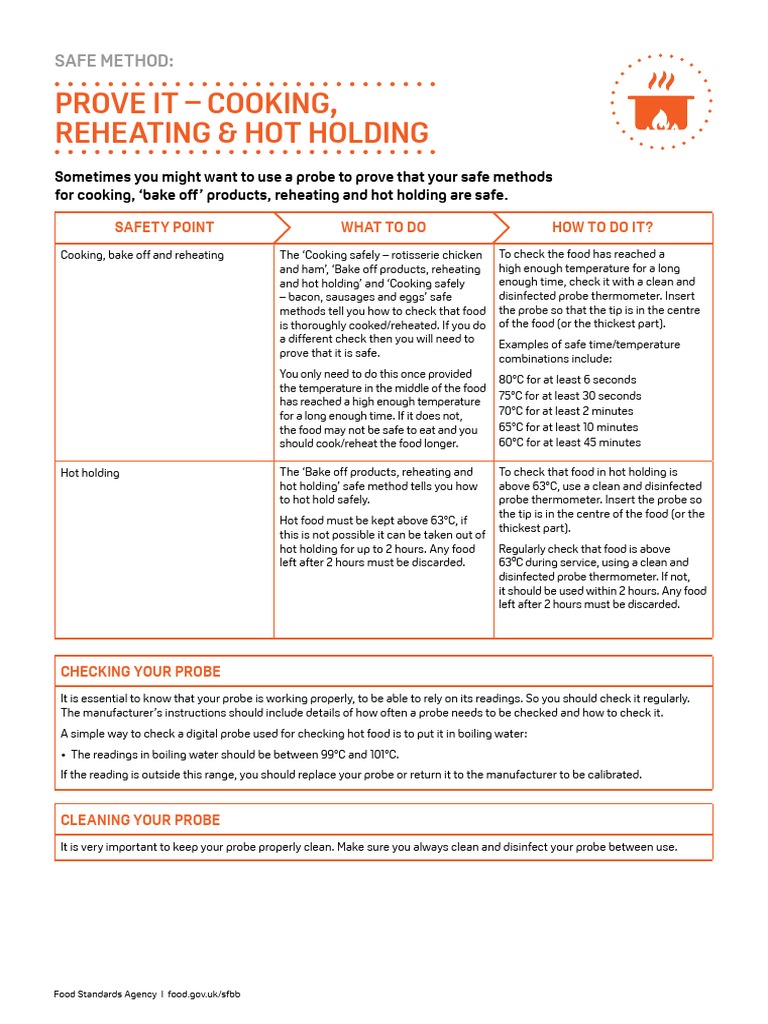 Prove It - Cooking, Reheating & Hot Holding: Safe Method | Download ...
