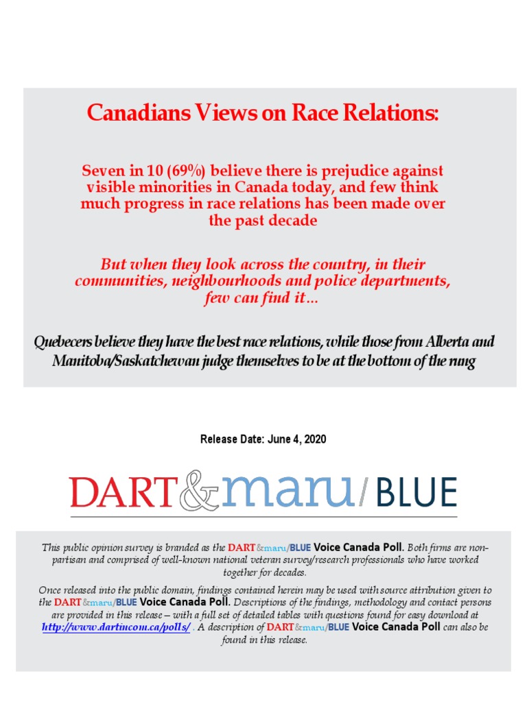 Race Relations Canada Poll | PDF | Provinces And Territories Of Canada ...