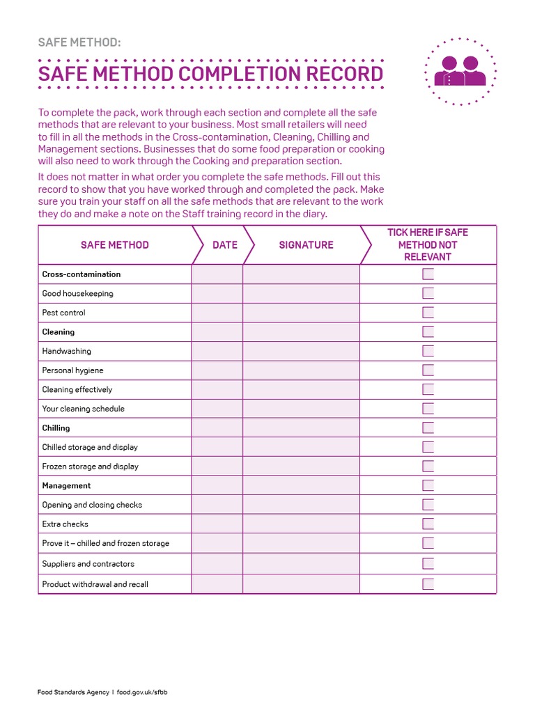 SFBB Retailers Management 08 Safe Method Record PDF | PDF | Business ...