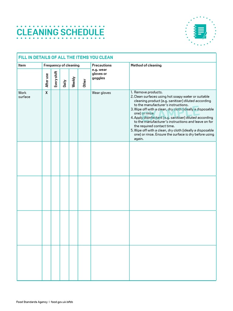 SFBB Retailers Diary 06 Cleaning Schedule | PDF | Nature
