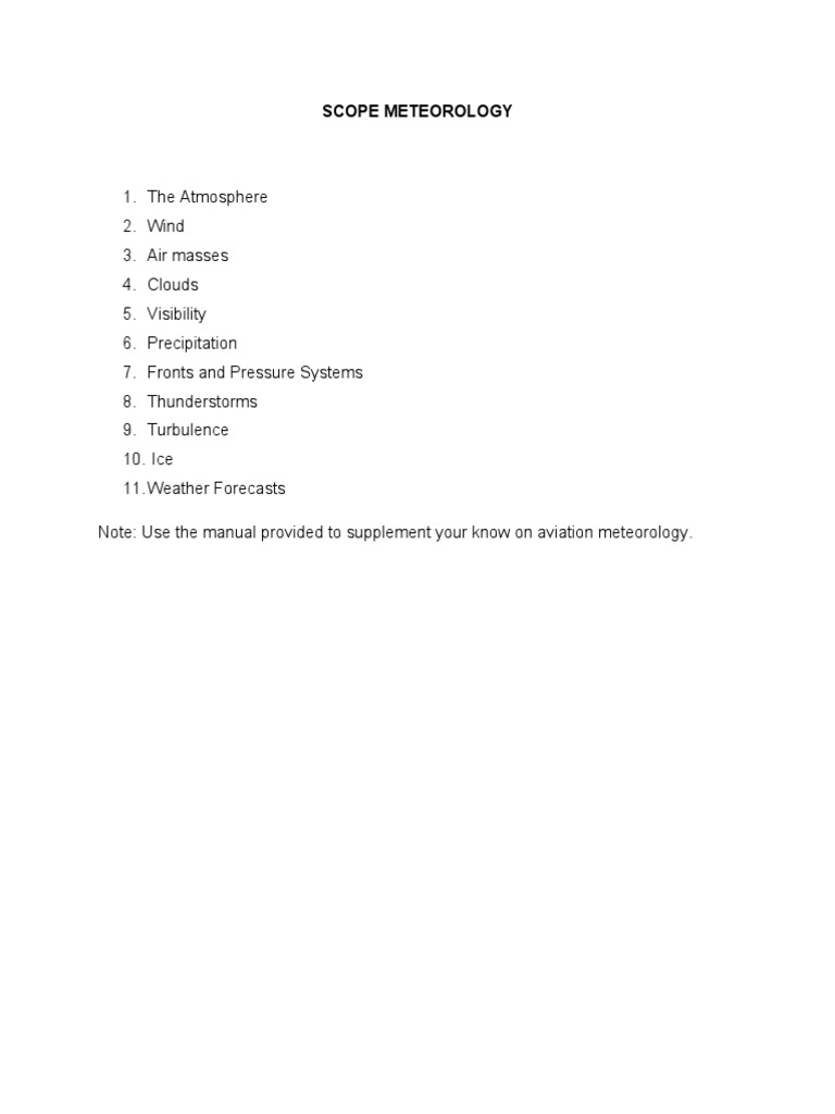 Scope Meteorology | PDF