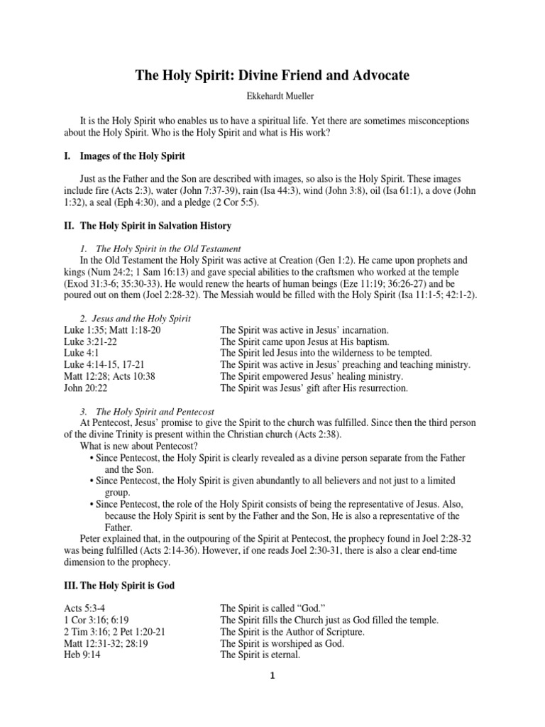 The Holy Spirit: Divine Friend and Advocate | PDF | God The Father ...