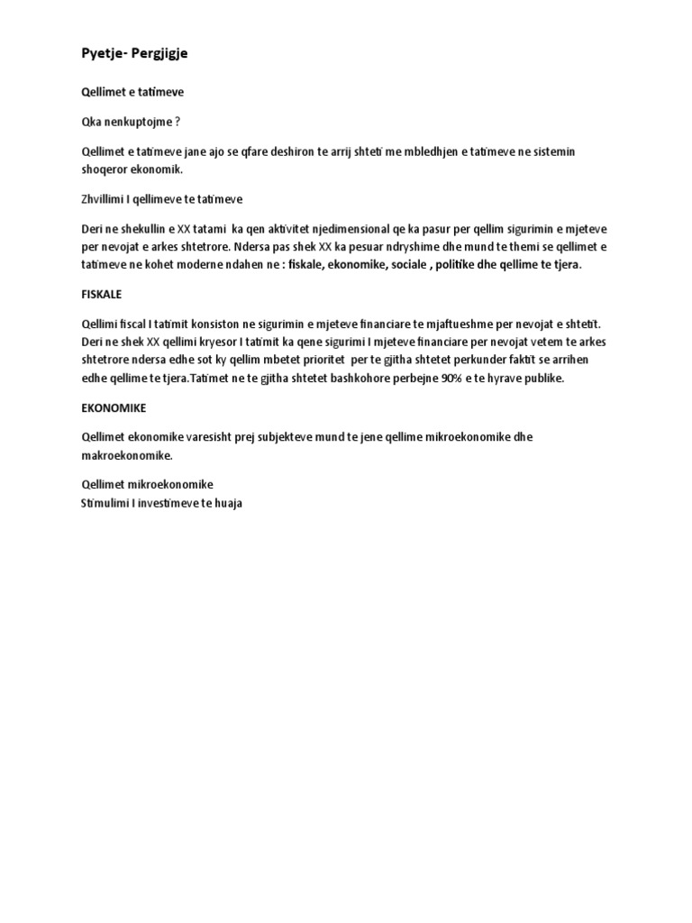 Qellimet e Tatimeve | PDF