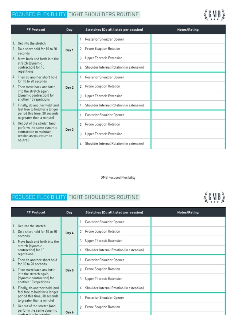 Tight Shoulders Routine: Focused Flexibility | PDF | Musculoskeletal ...