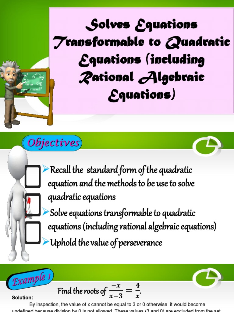 Transforming Rational Algebraic Equations into Quadratic Form and ...