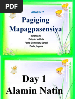 Aralin 7 Aking Tutularan Pagiging Mapagpasensiya | PDF