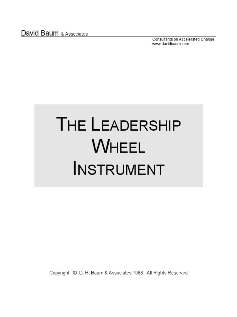 Personal Leadership-The Leadership Wheel Instrument PDF | Download Free ...