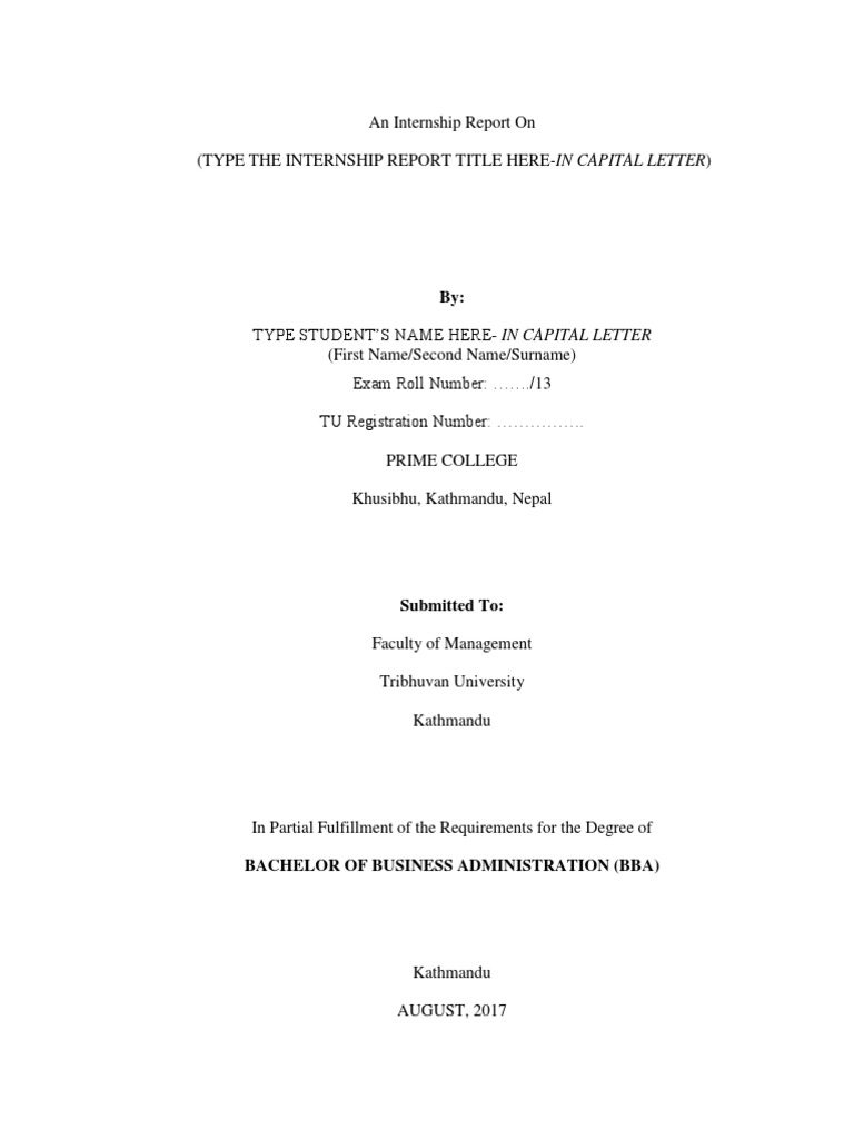 New BBA Internship Format | PDF | Academic Degree | Vocational Education