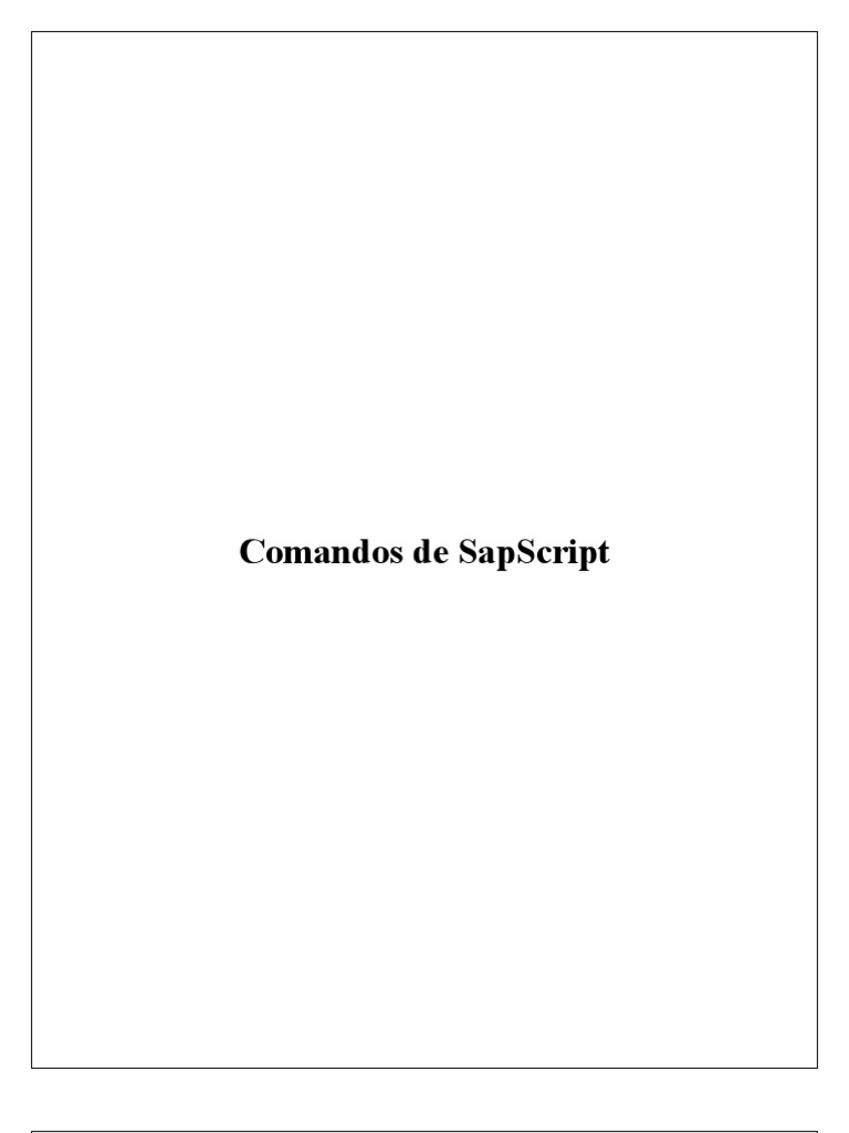 Comandos Sapscript Pdf Address Geography Parameter Computer Programming 1191