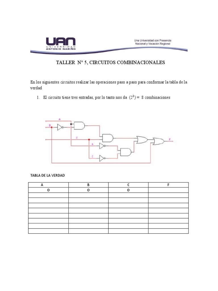 Taller #5 Circuitos Combinacionales | PDF