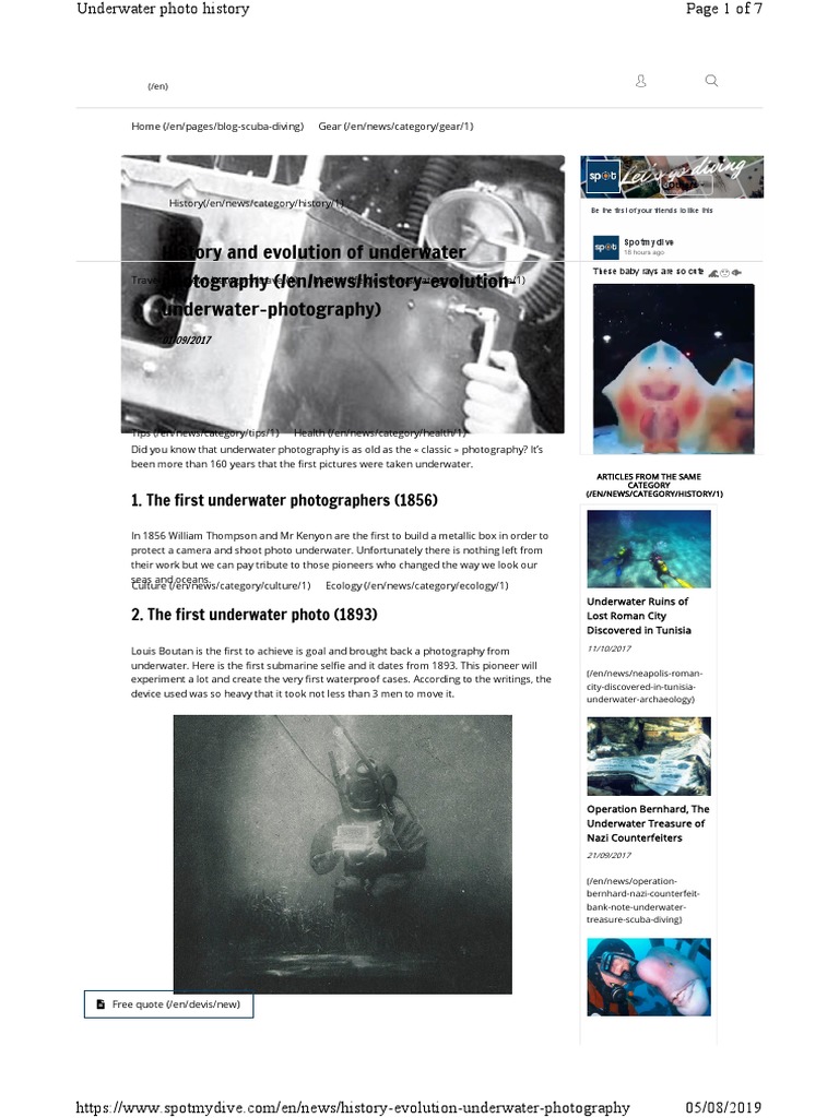 History and Evolution of Underwater Photography (/en/news/history ...