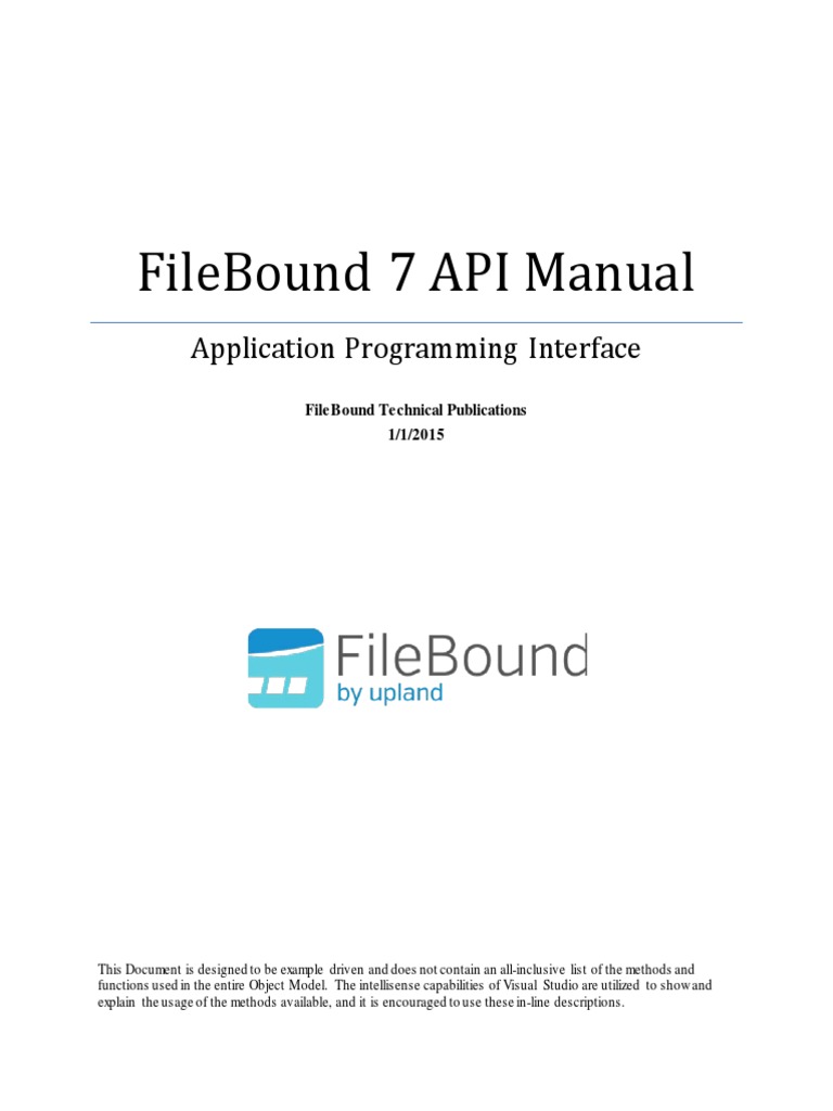 Filebound 7 Api Manual: Application Programming Interface | PDF | Login | Databases