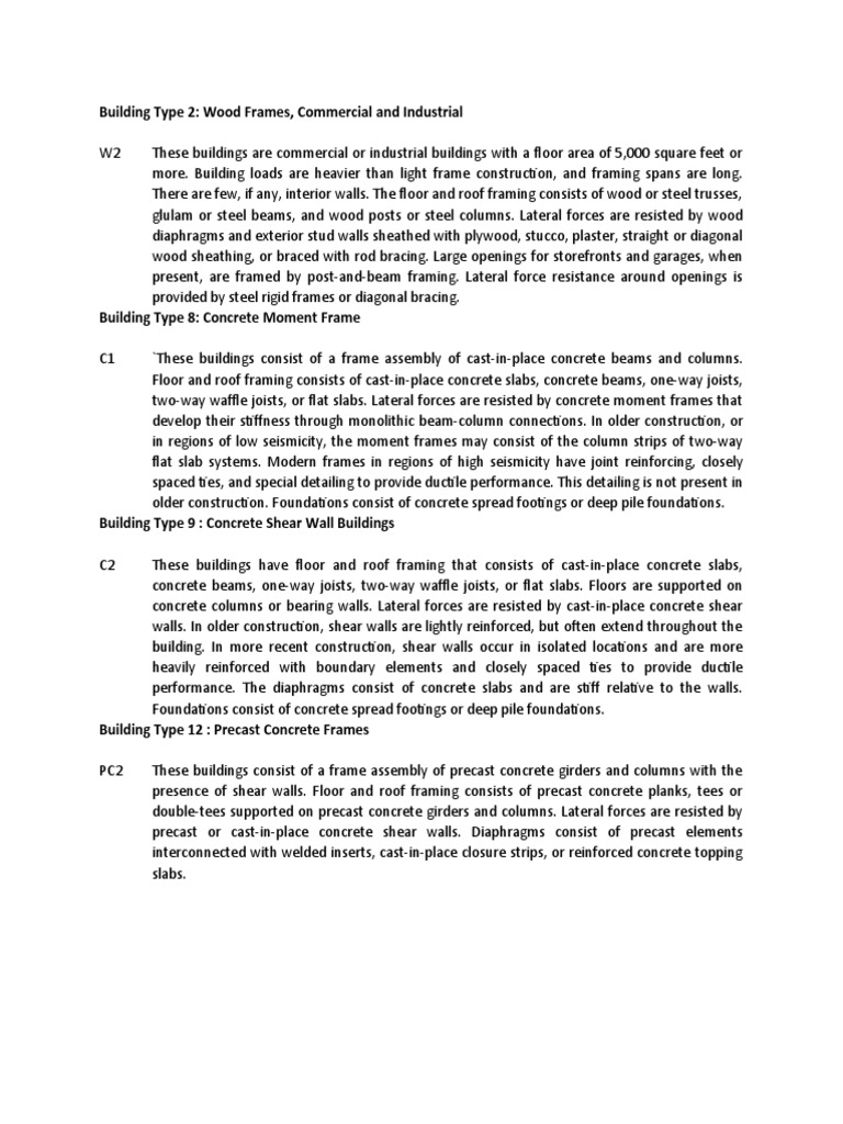 Building Type 2: Wood Frames, Commercial and Industrial | PDF | Framing ...