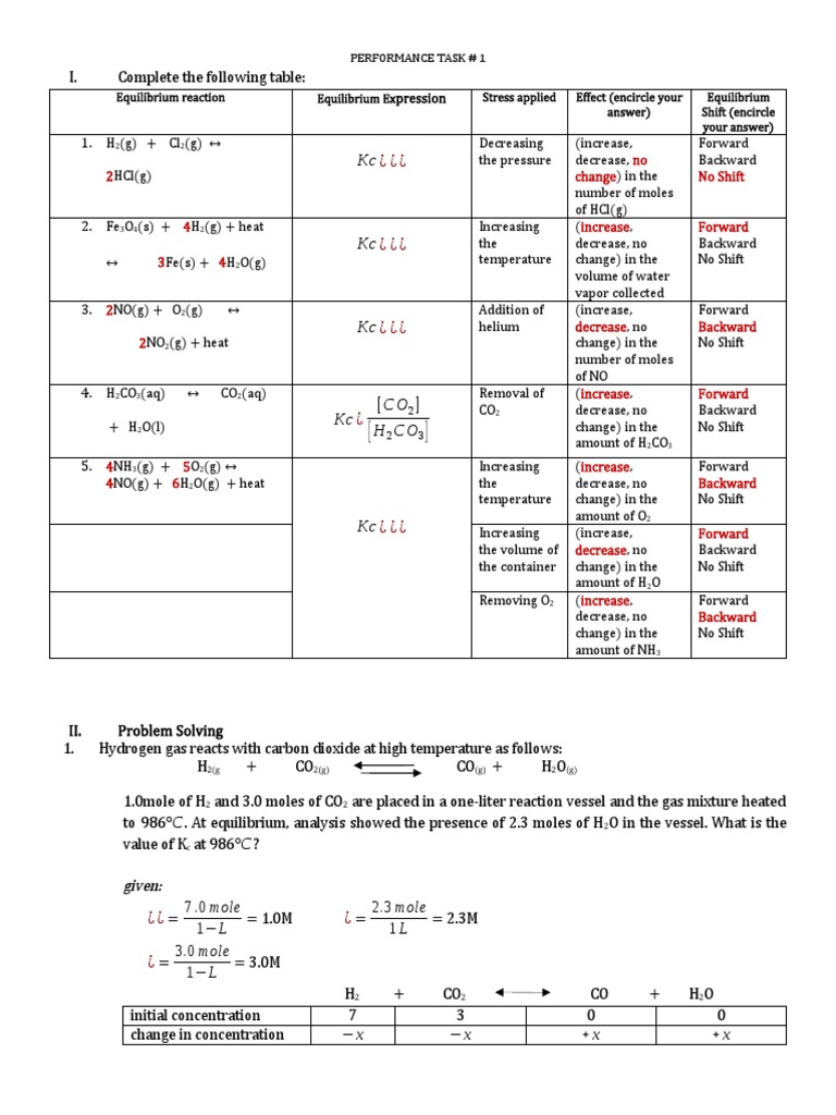 Equilibrium Shift | PDF | Chemical Equilibrium | Carbon Dioxide