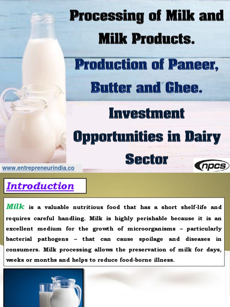 Processing of Milk and Milk Products-88350 PDF | PDF | Dairy | Economic ...