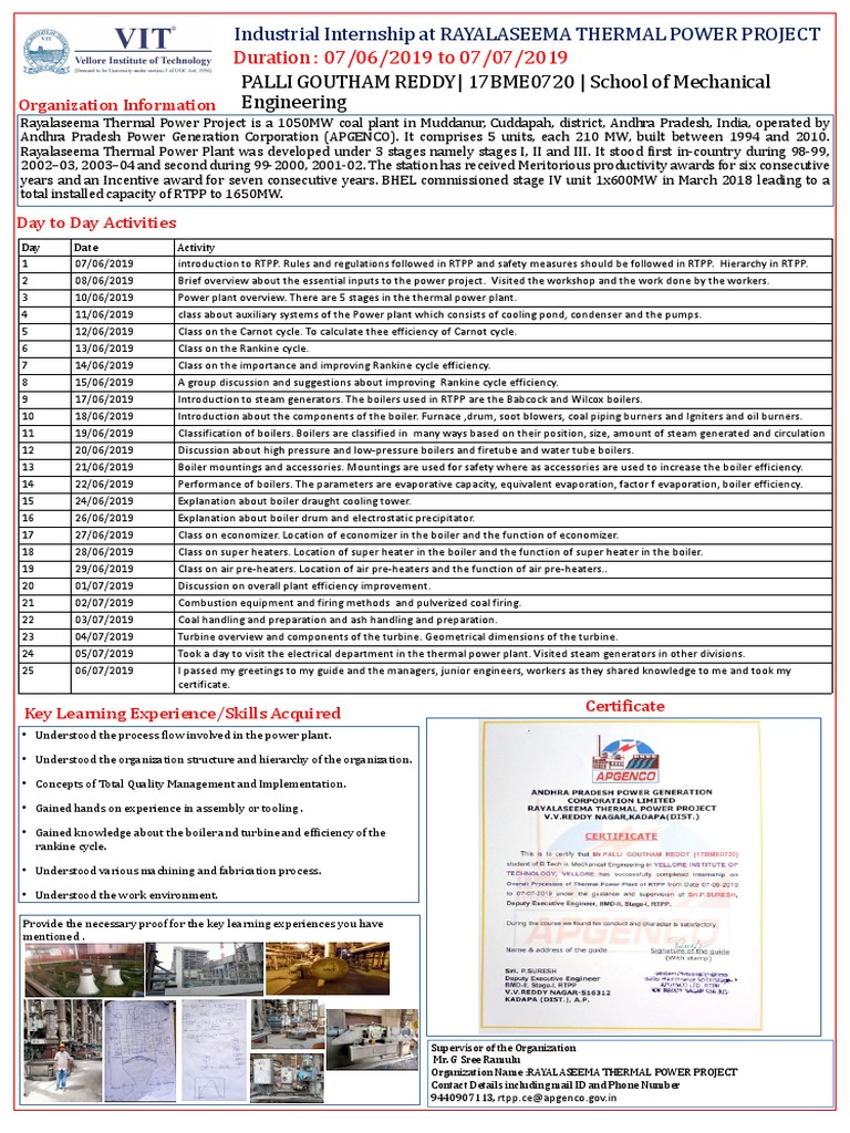 Internship Poster - Template | PDF | Boiler | Energy Technology