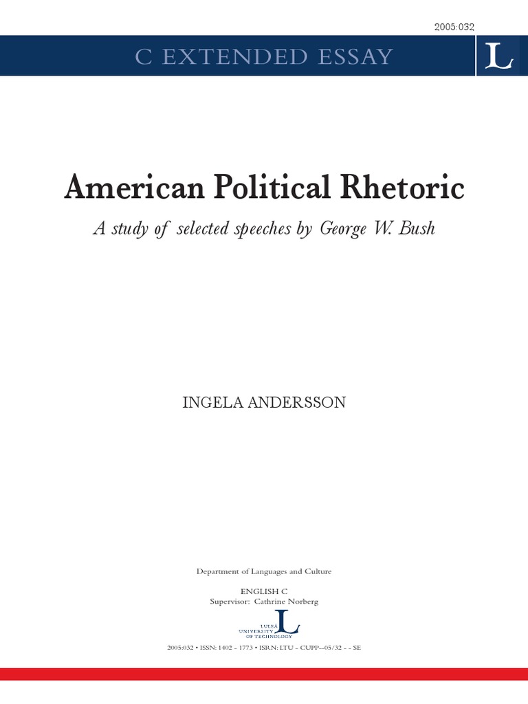 American Political Rhetoric: C Extended Essay | PDF | Rhetoric | Pledge ...