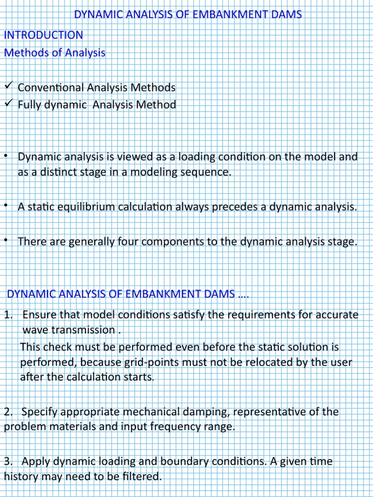 Dynamic Analysis of Embankment Dams Methods of Analysis | PDF