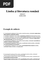 Model SUBIECT II Rezolvat BAC Romana | PDF