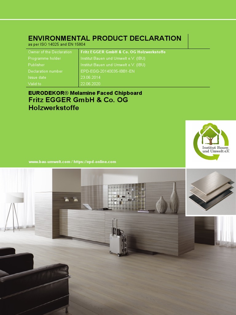 EPD EGGER Eurodekor en | PDF | Life Cycle Assessment | Waste