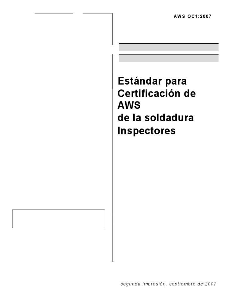 AWS QC1 Certificacon de Inspectores de Soldadura PDF | PDF | Soldadura ...
