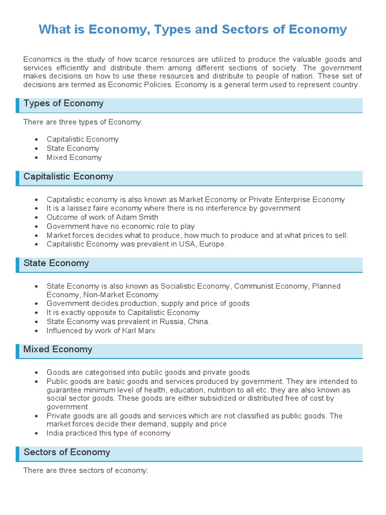Economics Notes From Paper Tayari | PDF | Measures Of National Income ...