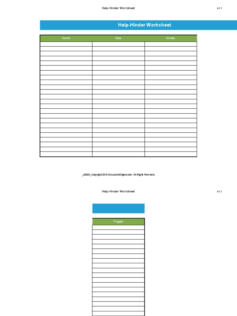 Help-Hinder-Worksheet BBv1.1 GoLeanSixSigma - Com | PDF