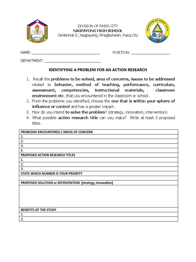 Identifying a Problem.Form