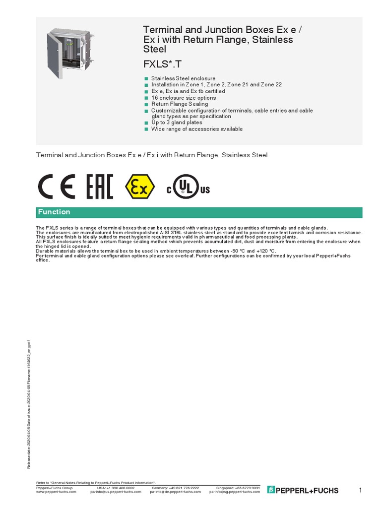 Terminal and Junction Boxes Ex e / Ex I With Return Flange, Stainless ...
