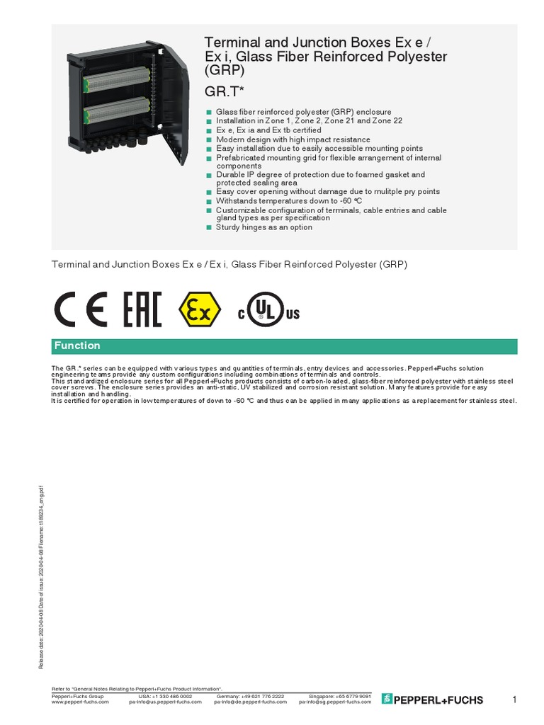 Terminal and Junction Boxes Ex e / Ex I, Glass Fiber Reinforced ...