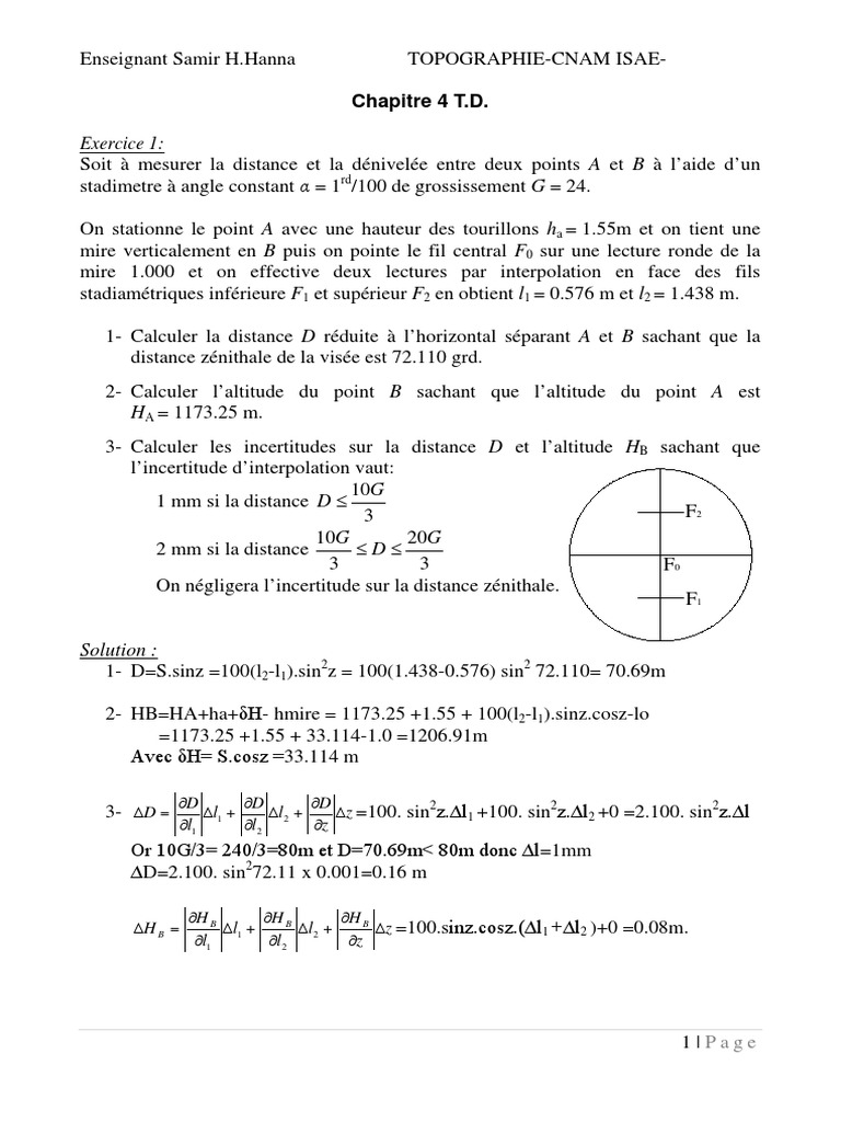 Mesure de distances en topographie | PDF | Enseignement des mathématiques