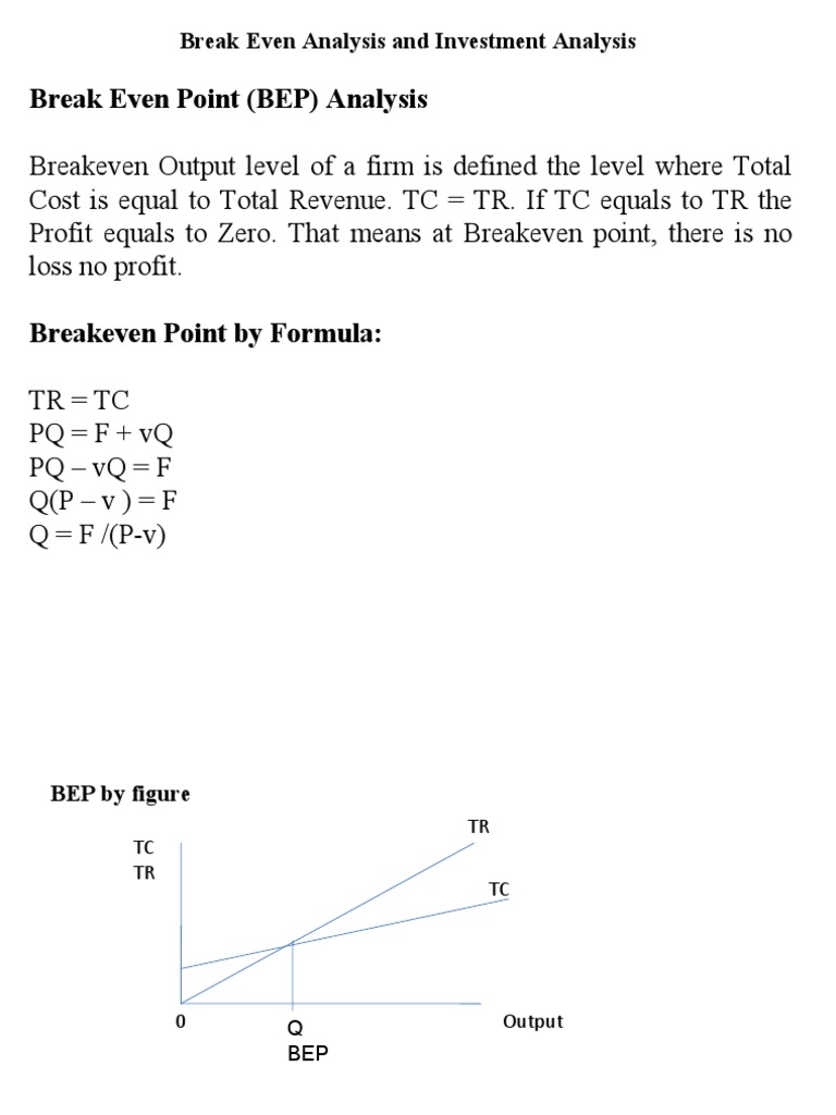 Break Even Point (BEP) Analysis | PDF